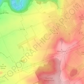 Mapa topográfico Le Horle, altitud, relieve