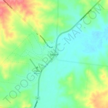 Mapa topográfico Injune, altitud, relieve