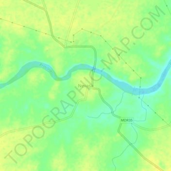 Mapa topográfico Nevasa, altitud, relieve