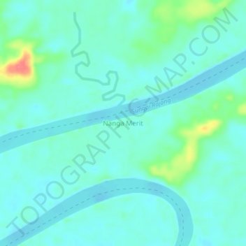 Mapa topográfico Nanga Merit, altitud, relieve
