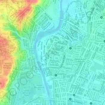 Mapa topográfico Malanday, altitud, relieve