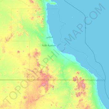 Mapa topográfico Hala'ib Triangle, altitud, relieve