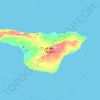 Mapa topográfico Saint George Island, altitud, relieve