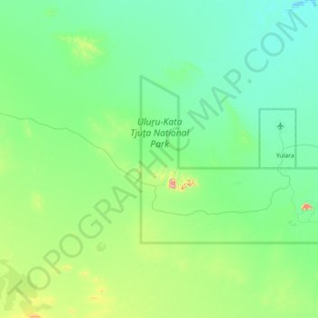 Mapa topográfico Uluru-Kata Tjuta National Park, altitud, relieve