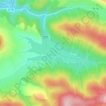 Mapa topográfico Lac de Filleit, altitud, relieve